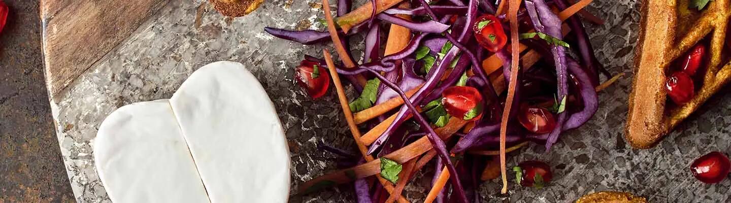 Gaufres cœur et mini fromage - Recette au fromage