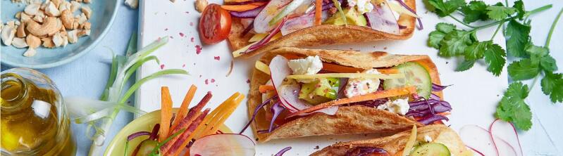 Tacos végétariens au fromage fouetté - Recette au fromage