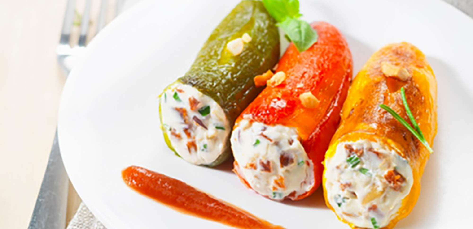 Mini poivrons farcis au fromage frais - Recette au fromage