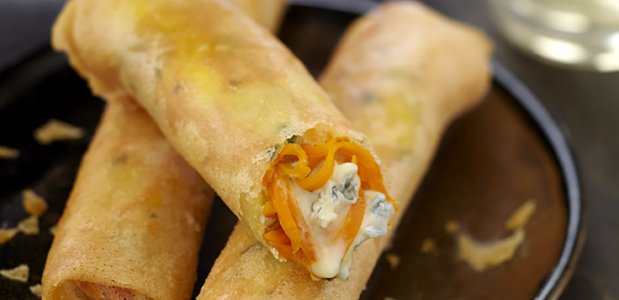 Nems au fromage bleu et carottes - Recette au fromage